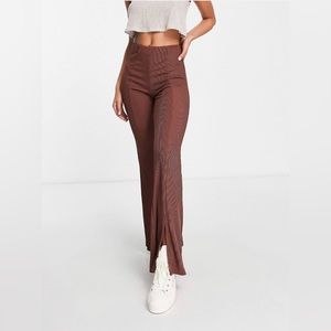 ASOS | Pants & Jumpsuits | Nwt Asos New Look Ribbed Split Front Flare ...